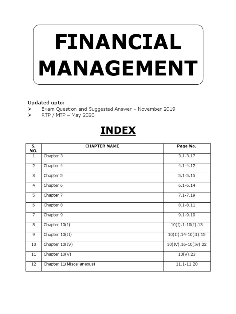 FM RTP, MTP, S.Answer Final File | PDF | Cost Of Capital | Capital Structure