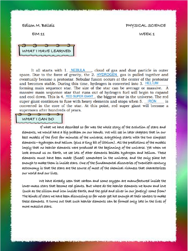 Edison M. Ballais Week 1-5 Physical Science | PDF | Chemical Polarity ...