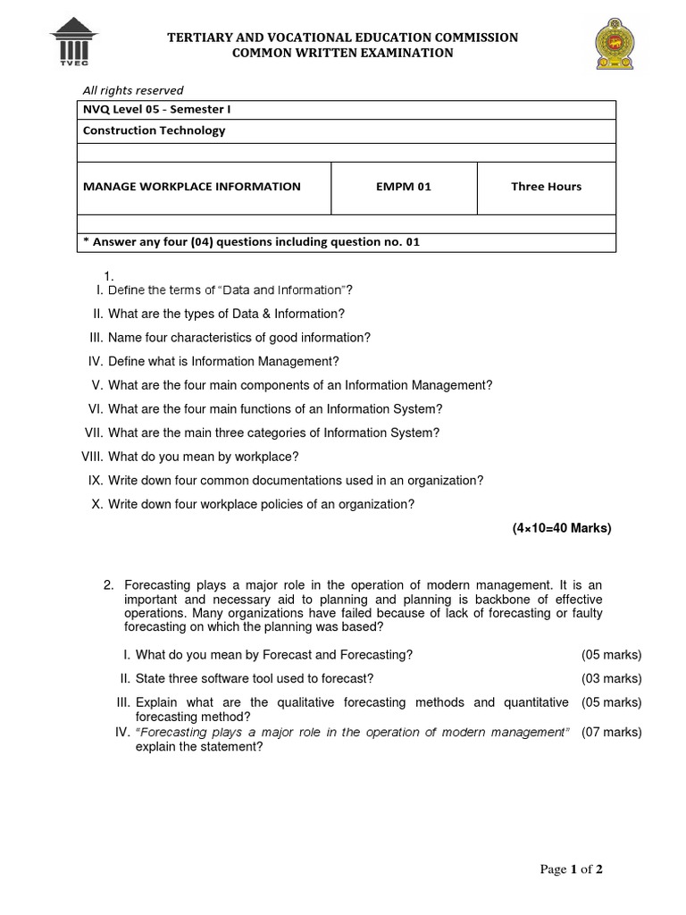 Managing Workplace Information and Data | PDF | Forecasting | Data Analysis