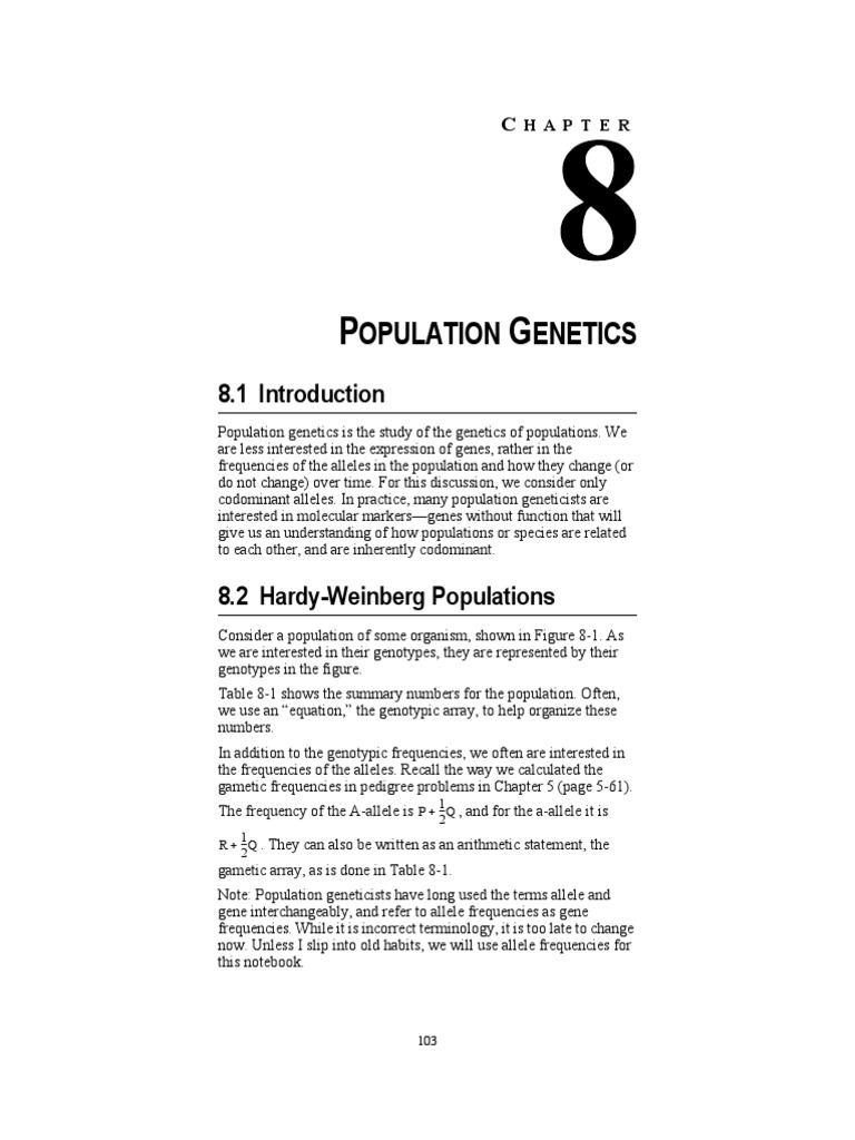 08 Population Genetics | PDF | Zygosity | Inbreeding