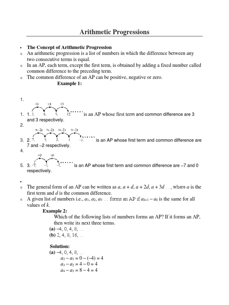 Understanding Arithmetic Progressions | PDF | Numbers | Arithmetic