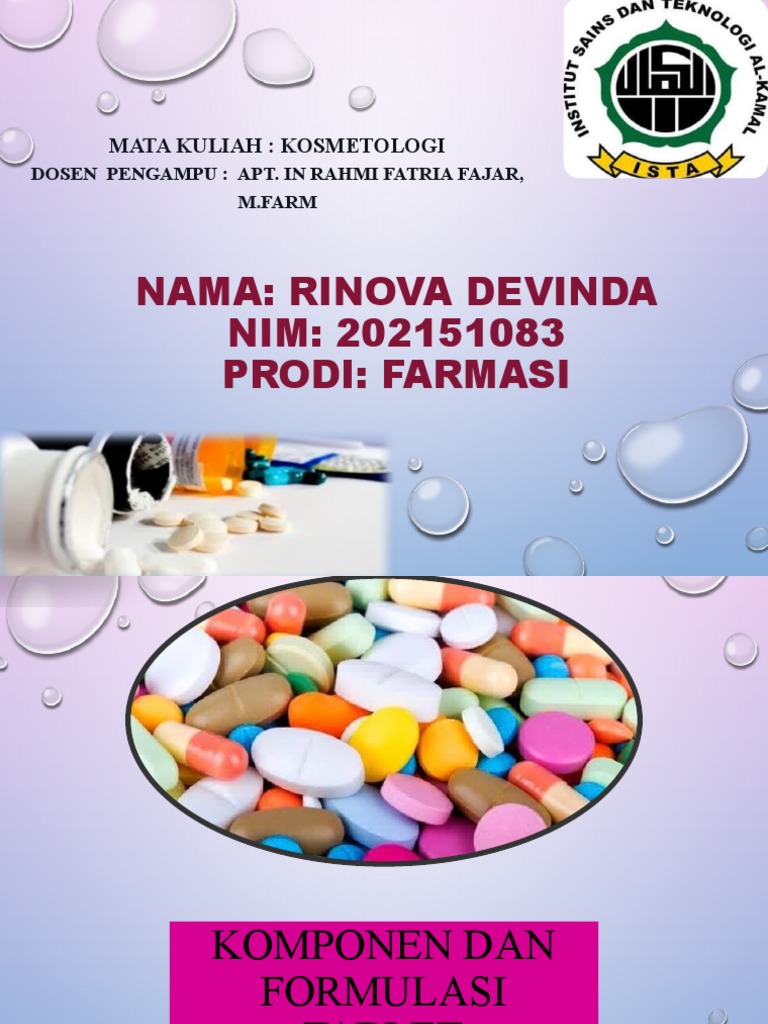 Komponen Dan Formulasi Tablet | PDF