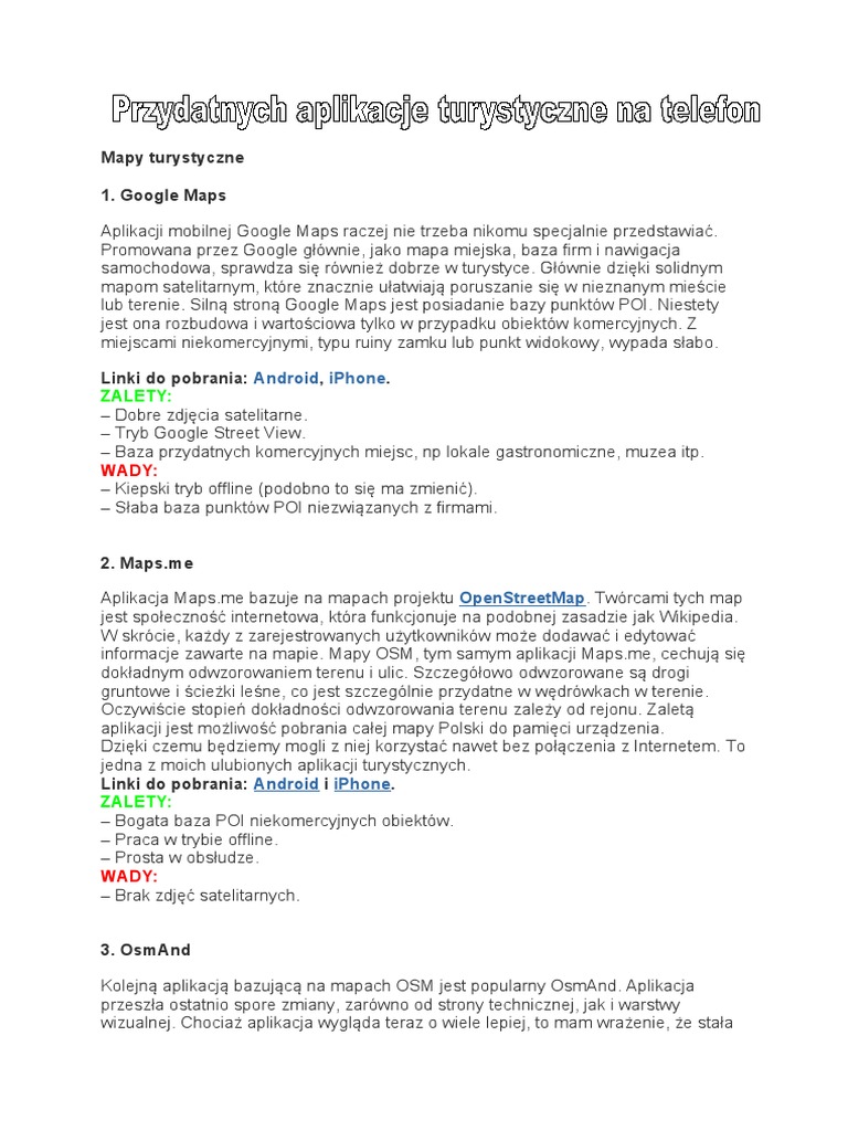 Mapy Turystyczne | PDF