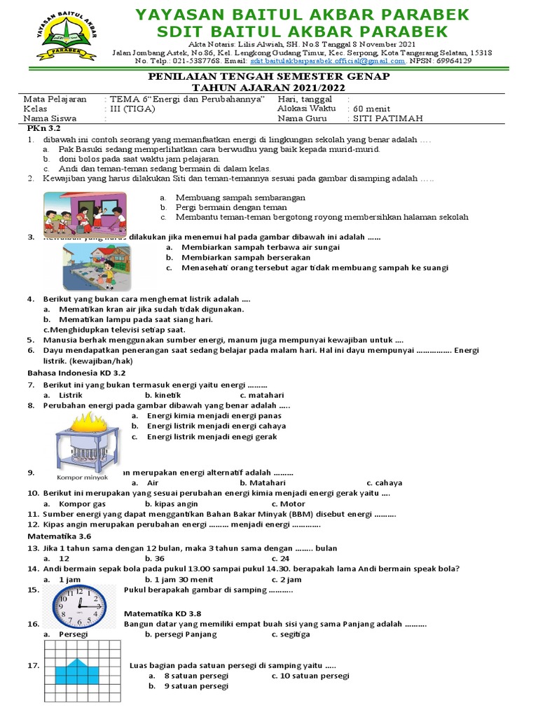 Uts Tema 6 KLS 3 | PDF