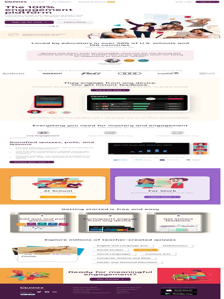 Quizizz - The World's Most Engaging Learning Platform | PDF | Teachers ...