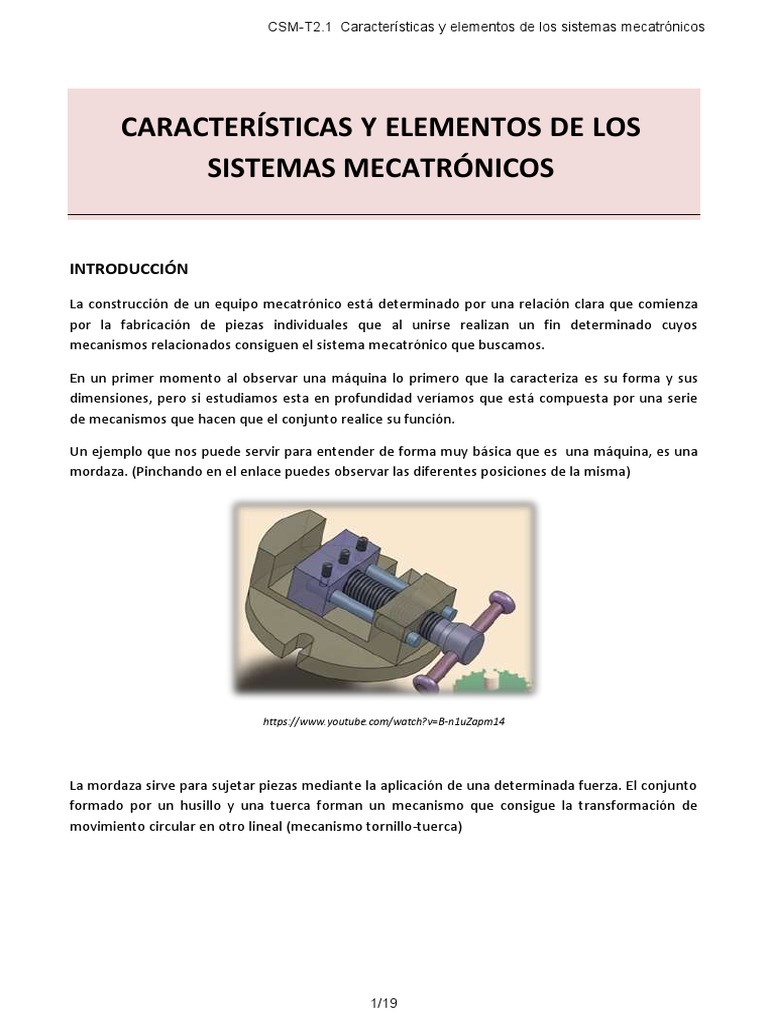 CSM-T2.1 Características y Elementos de Los Sistemas Mecatrónicos | PDF ...