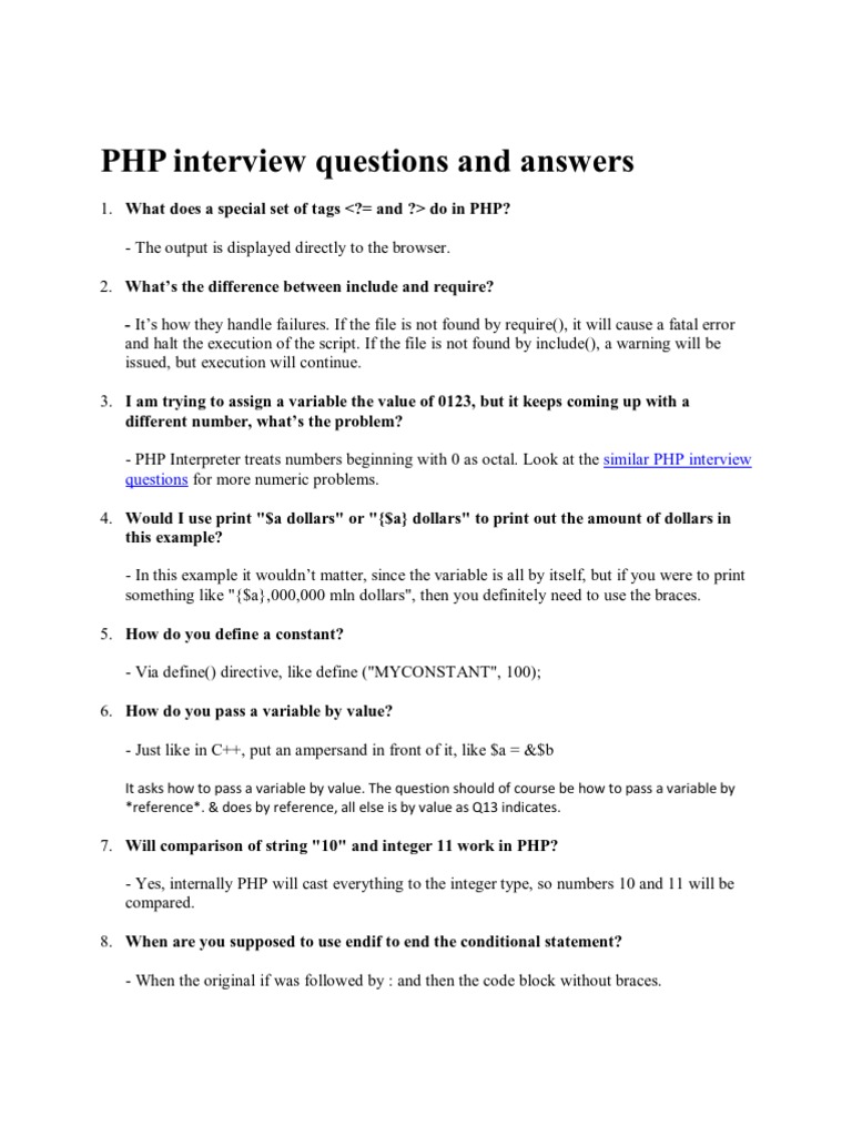 PHP Interview Questions and Answers: × CCCC CCCCCCCCCCCCCCC | PDF | Php ...