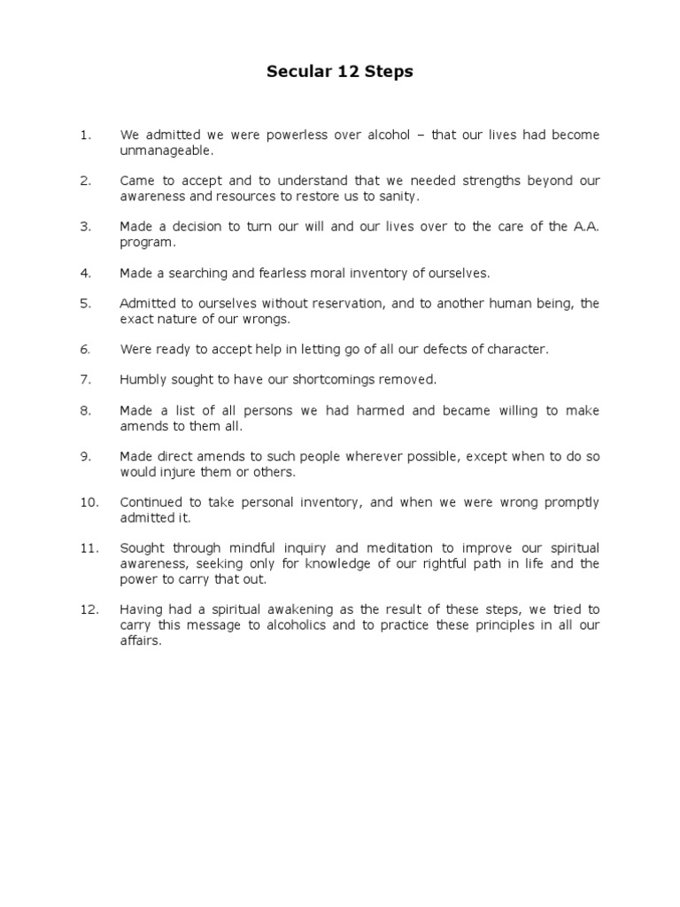 Secular 12 Steps | PDF