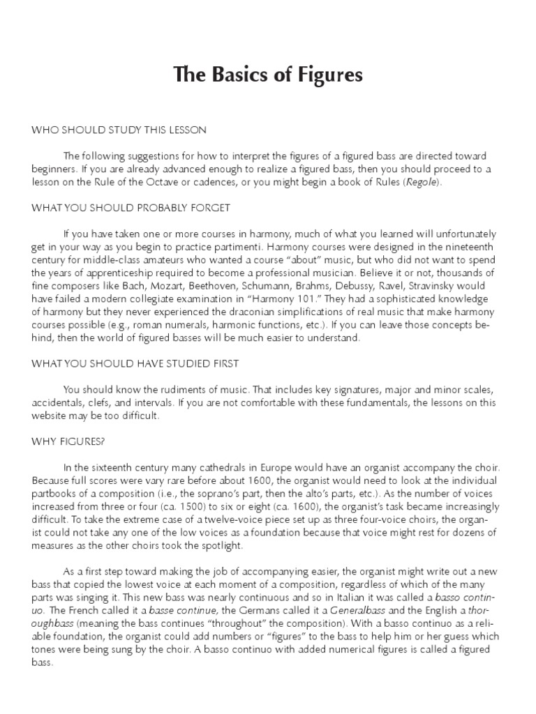 Partimento - Basics of Figures | PDF | Chord (Music) | Interval (Music)