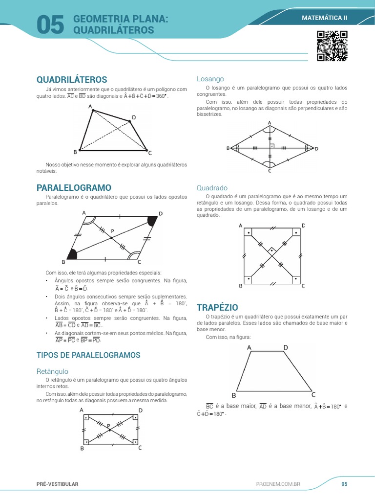 21 Geometria Plana Quadrilateros | PDF | Triângulo | Geometria Euclidiana