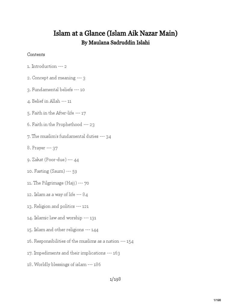 Islam at A Glance (Islam Aik Nazar Main) | PDF | Prophets And ...