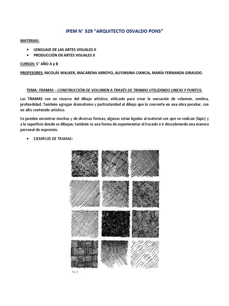 TP 1 - 5° AÑO Producción y Lenguaje de Las Artes Visuales | PDF | Las ...