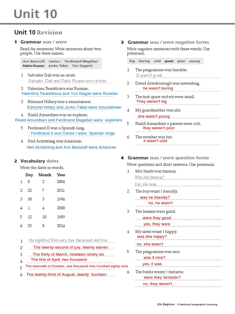 Beg U10 Revision | PDF | Grammar | Linguistics