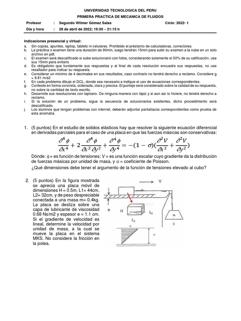S05 Practica PC1-1 | PDF | Viscosidad | Prueba (evaluación)