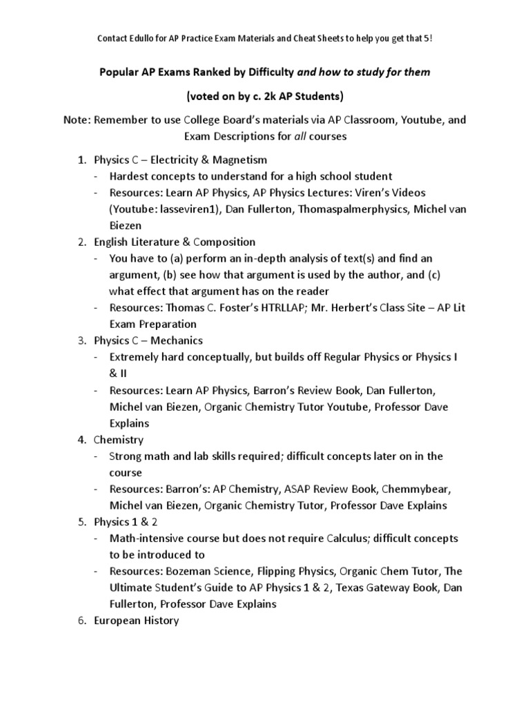 AP Classes Guide | PDF | Advanced Placement | Test (Assessment)