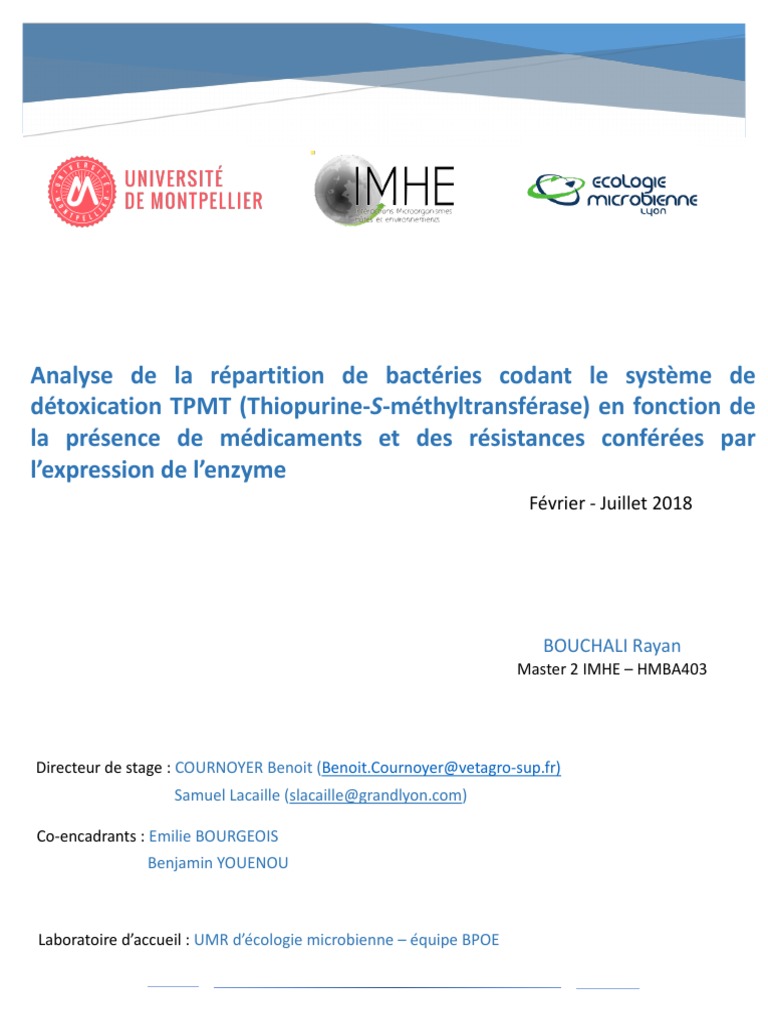 Rapport Stage IMHE M2 Bouchali Rayan 2018 Final | PDF | la pollution ...