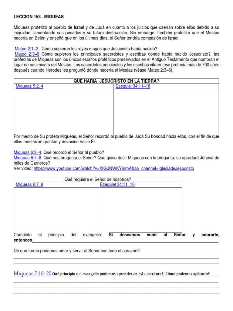 LECCION de Miqueas | PDF
