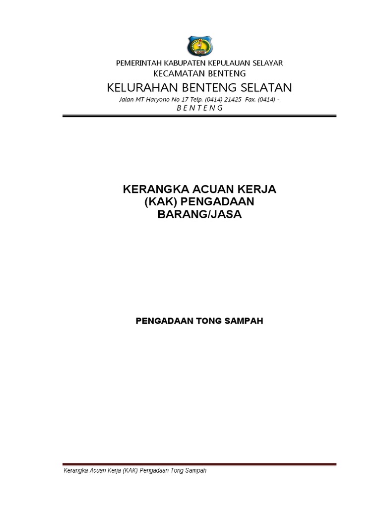 KAK Tong Sampah 2022 | PDF