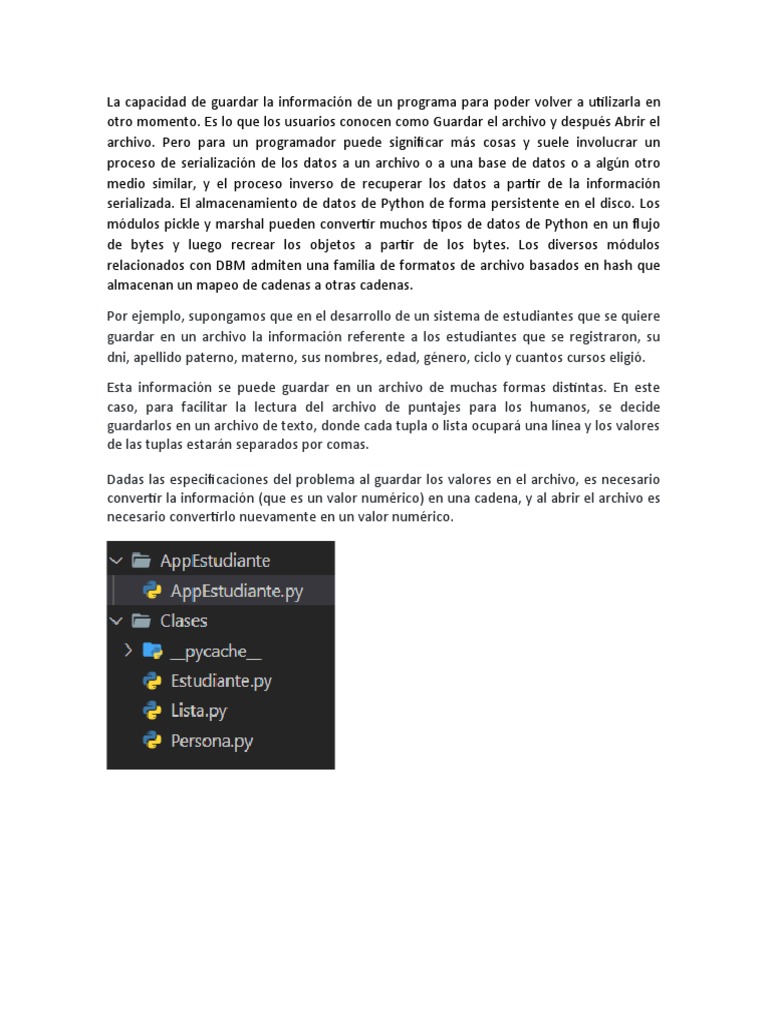 Python Clase Persistent e | PDF | Archivo de computadora | Python ...
