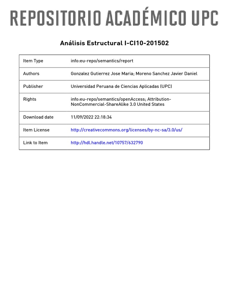CI10 Análisis Estructural I 201502 | PDF | Rigidez | Ingeniería