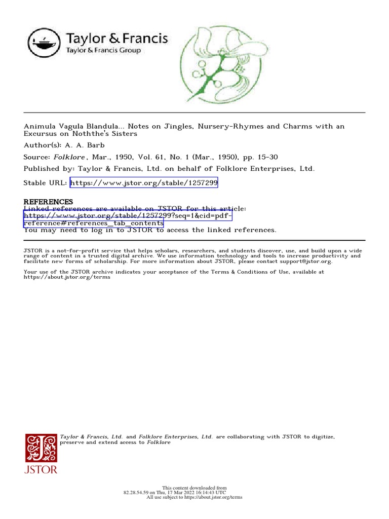 Animula Vagula Blandula - Notes On Jingles | PDF