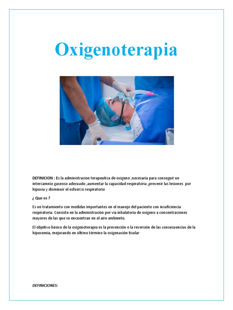 Oxigenoterapia 1 | PDF | Oxígeno | Sistema respiratorio