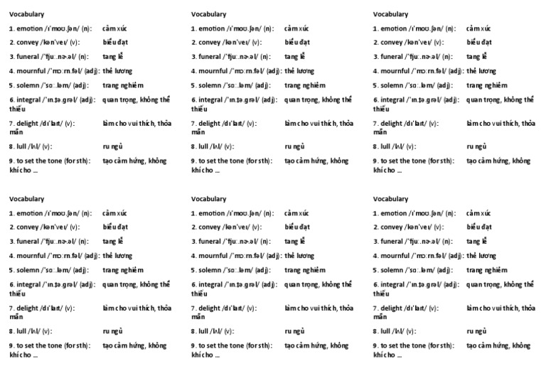 Handout Vocabulary x7 | PDF