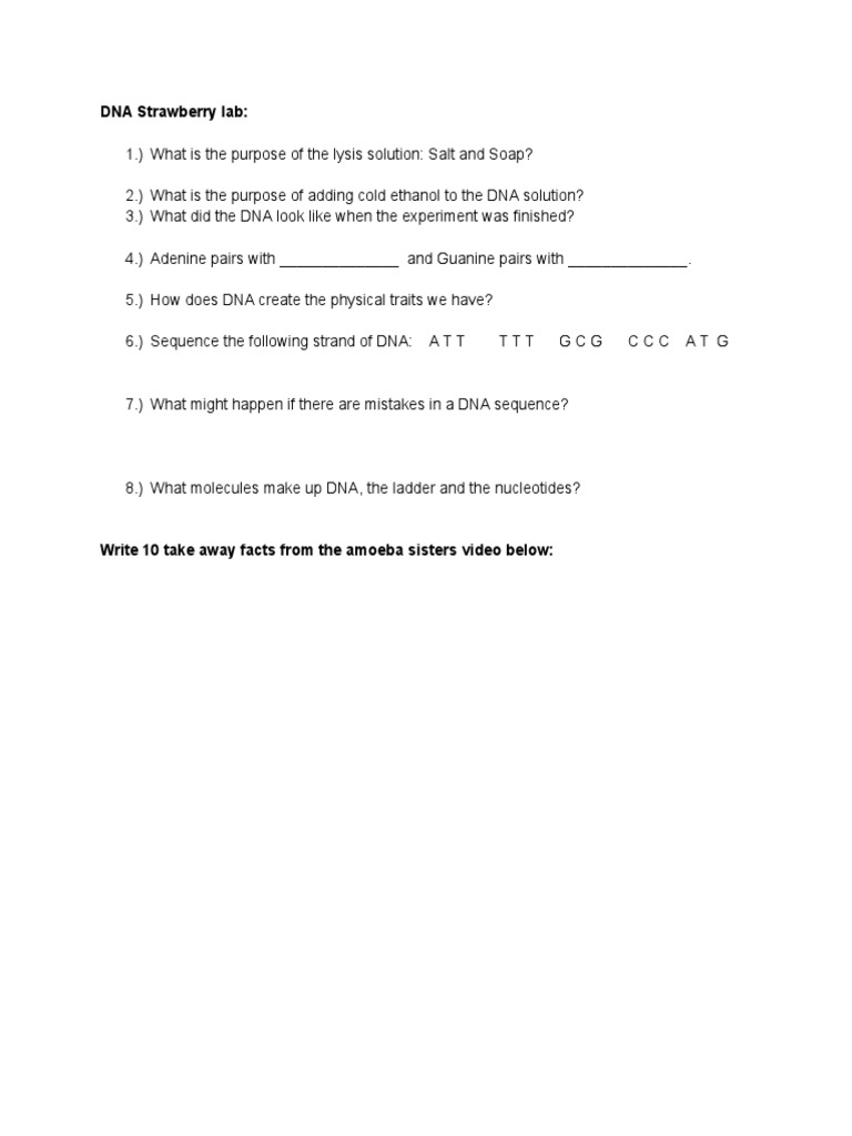 Titus Stevenson - DNA Strawberry Lab | PDF