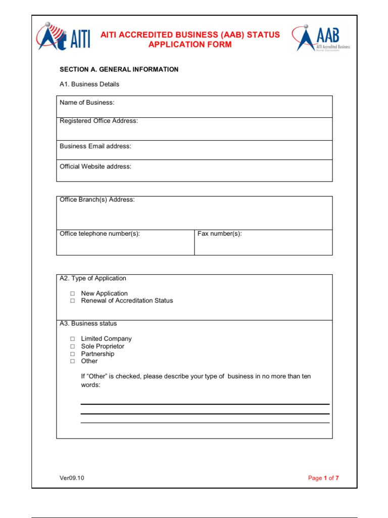 AAB Status Application Form | PDF | Partnership | Identity Document