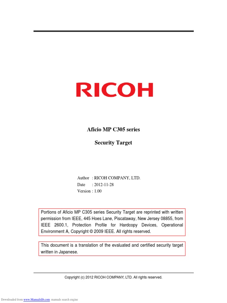 Aficio MP c305 | PDF | Computer Network | Authentication