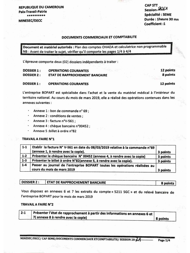 Sujet de Document Commerciaux | PDF