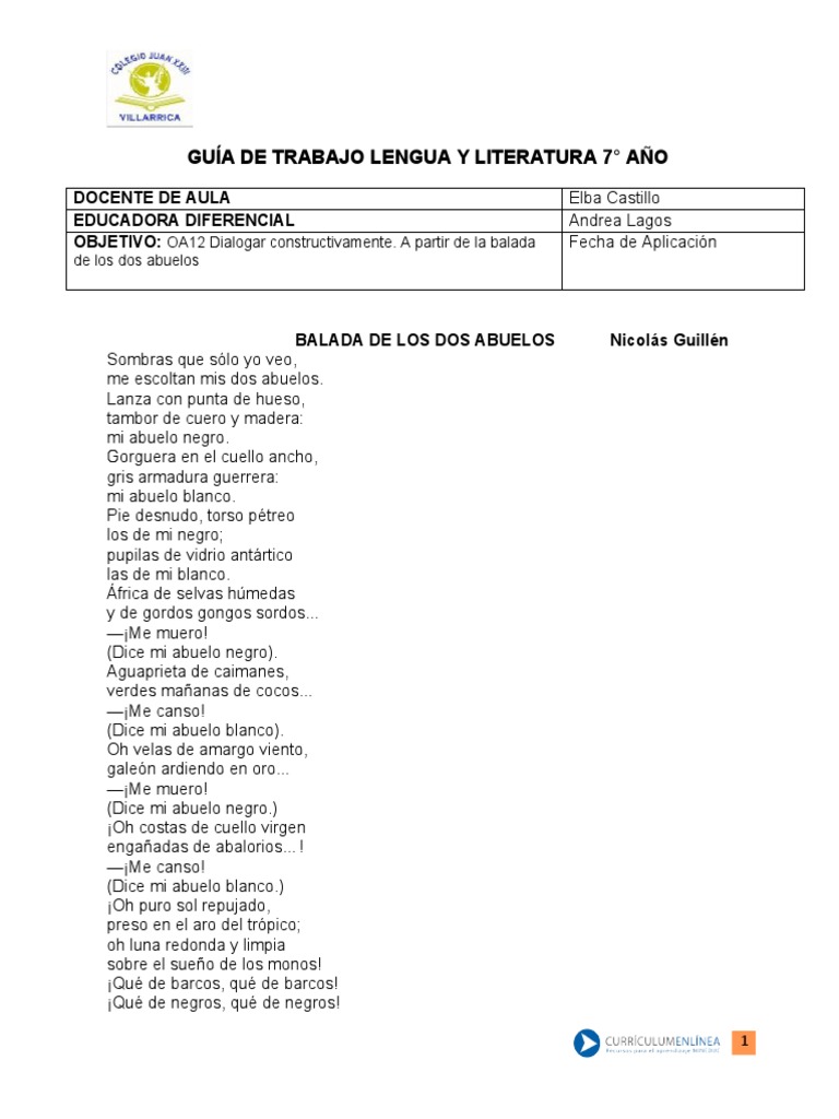 Balada de Los Dos Abuelos | PDF