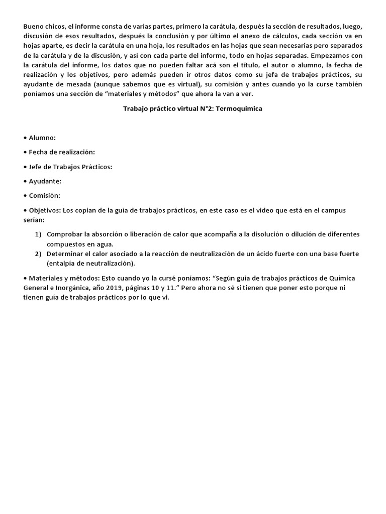 Informe TP Virtual N°2 Termoquímica | PDF | Sal (química) | Entalpía