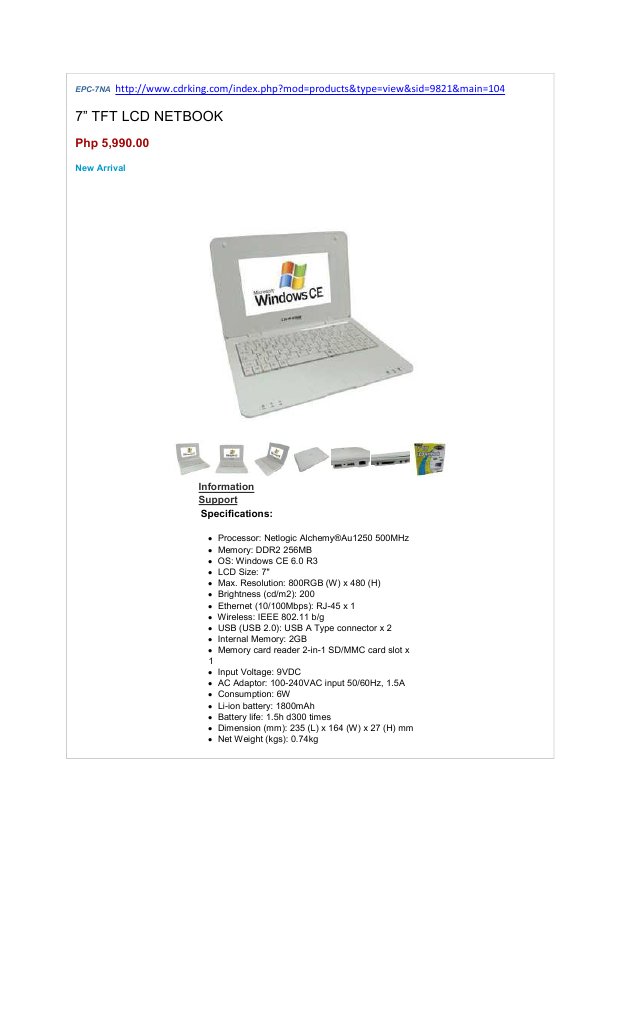 7 TFT LCD Netbook | PDF | Games & Activities | Computers
