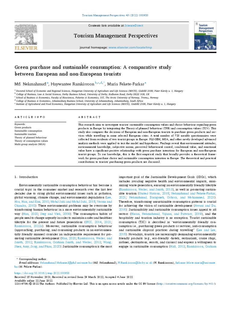 Green Purchase and Sustainable Consumption - A Comparative Study ...