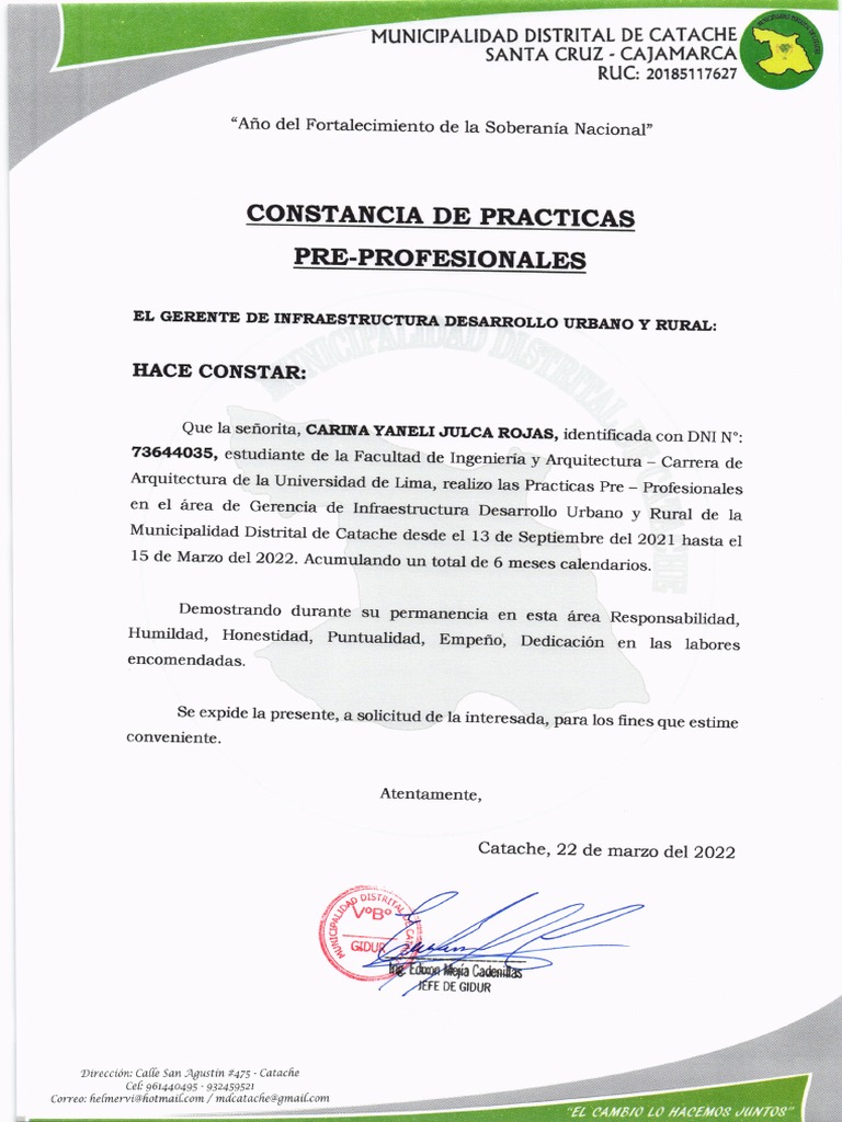 Constancia de Practicas | PDF