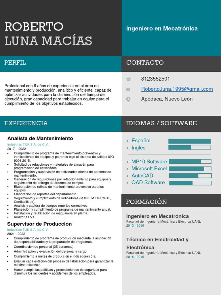 CV - Roberto Luna Macias | PDF | Ingenieria Eléctrica | Informática