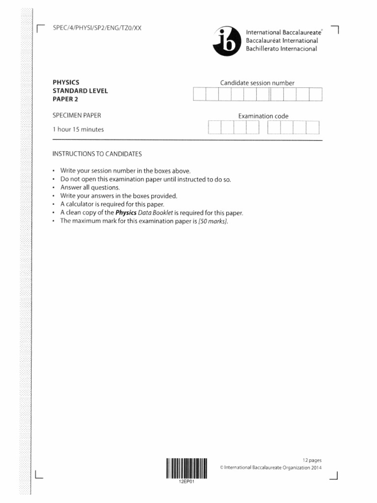 Specimen - Paper - 2 KEY | PDF