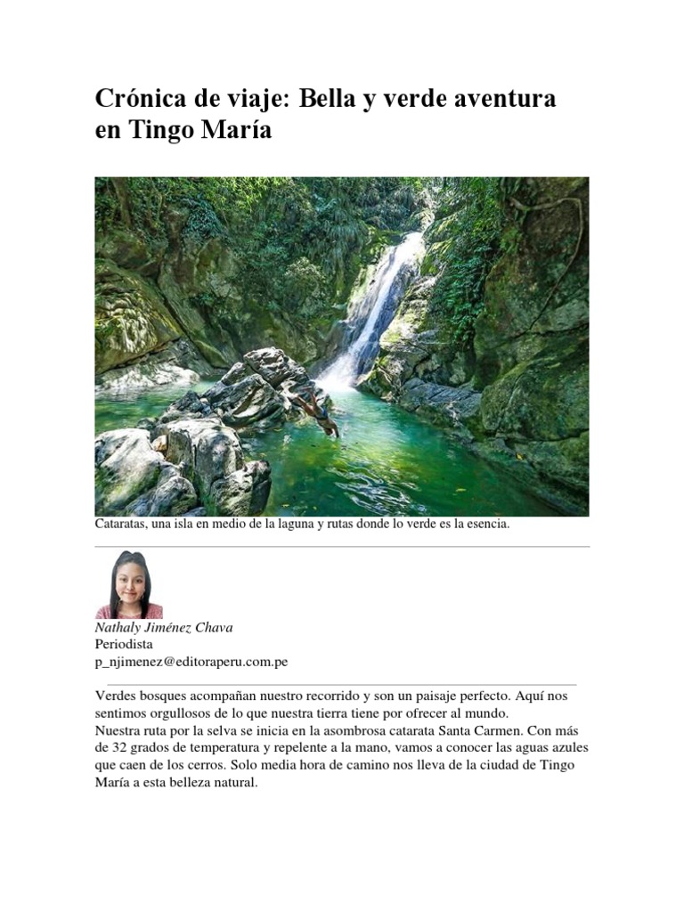 Ejemplo de Cronica de Viaje Tingo Maria | PDF