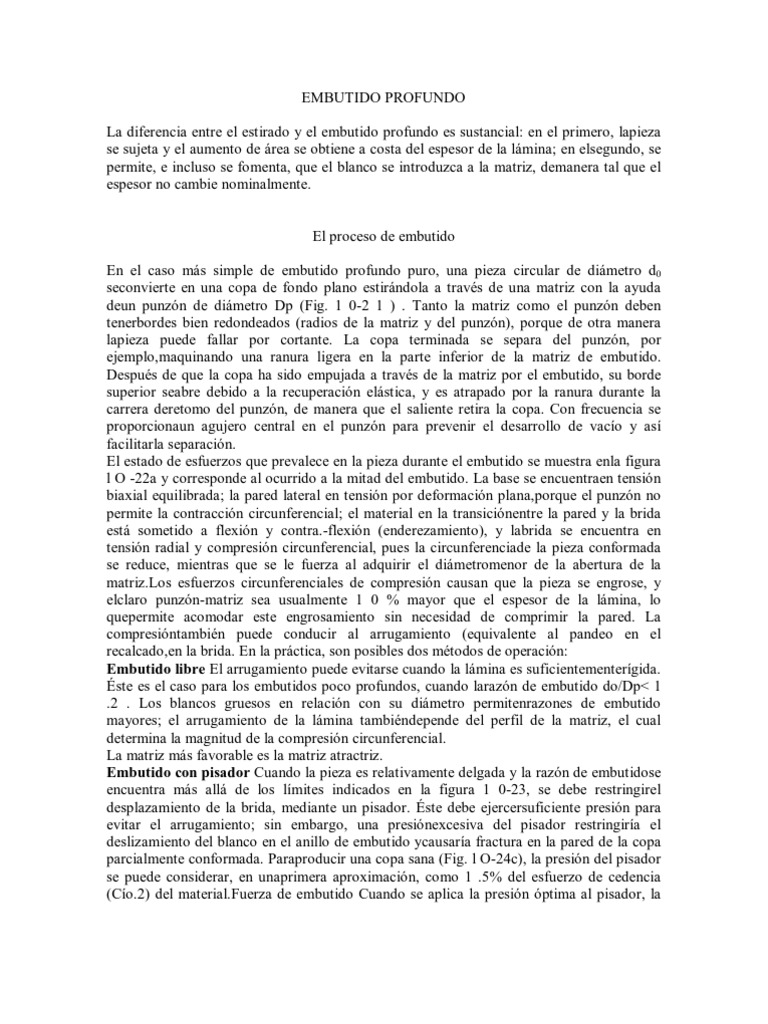Embutido Profundo: Guía Completa | PDF
