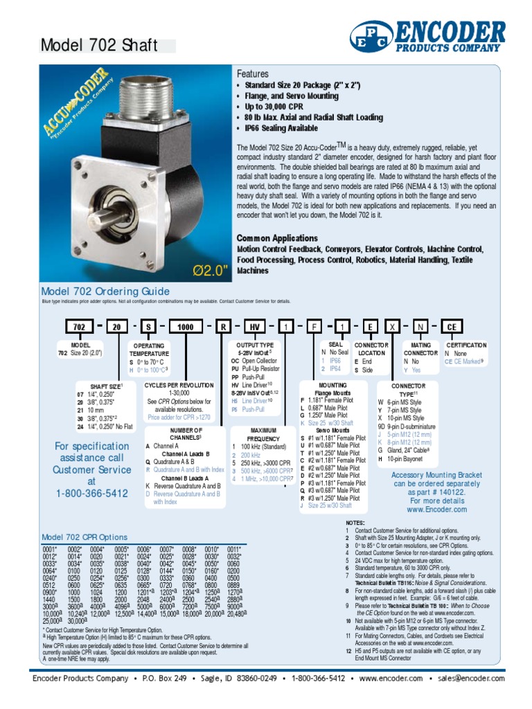 Encoder Products 702 Series | PDF | Electrical Engineering | Electricity