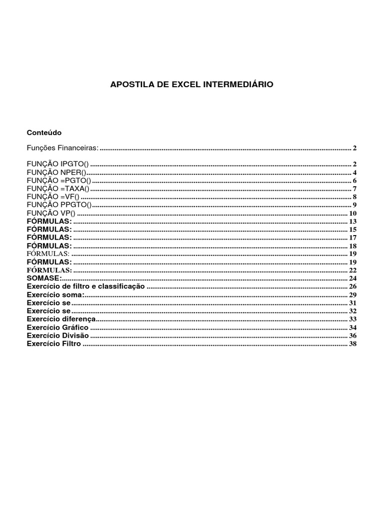 Microsoft Word - APOSTILA DE EXCEL INTERMEDIARIO | Download Free PDF ... Microsoft Word - APOSTILA DE EXCEL INTERMEDIARIO | Download Free PDF ...