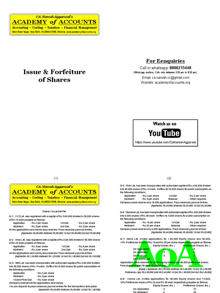 CH 6 | PDF | Equity (Finance) | Receipt