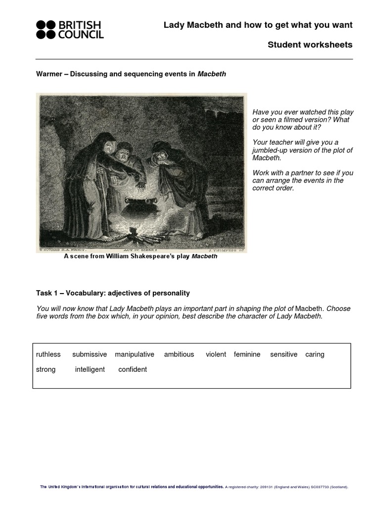 Macbeth Student Worksheet | PDF | Macbeth | William Shakespeare