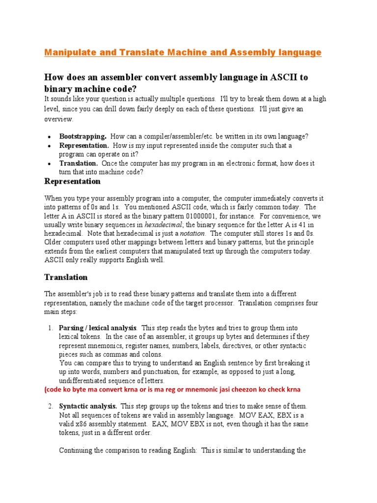 15-Manipulate and Translate Machine and Assembly Code | PDF | Assembly Language | Computing