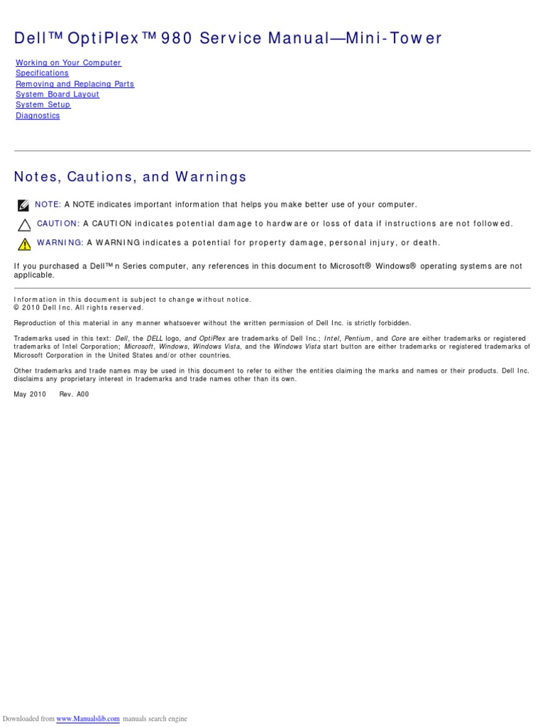 Optiplex 980 | PDF | Ip Address | Booting