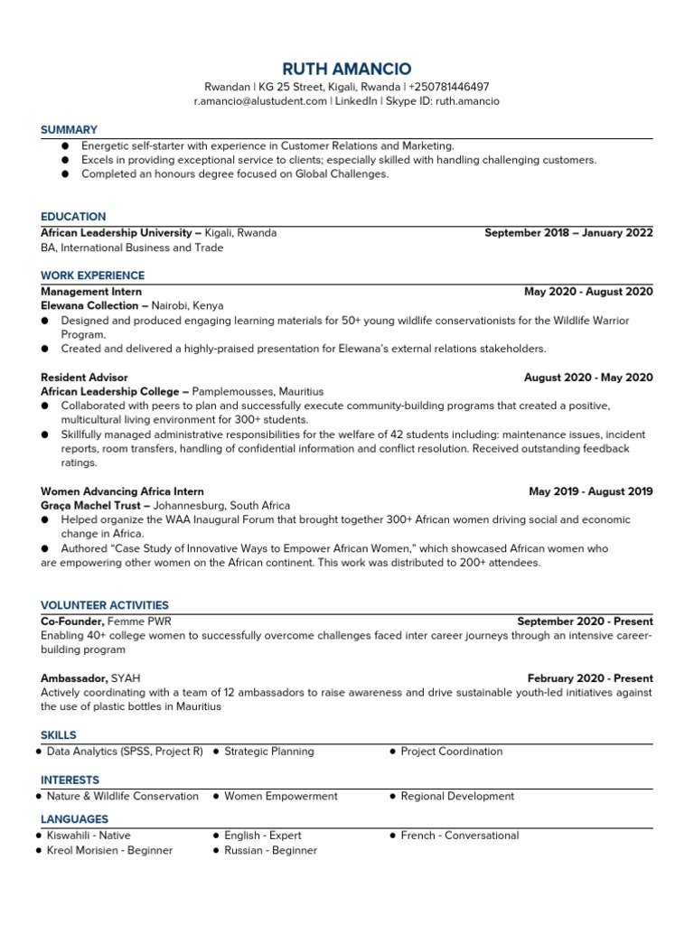 ALX Resume Template #1 | PDF | Empowerment | Economies