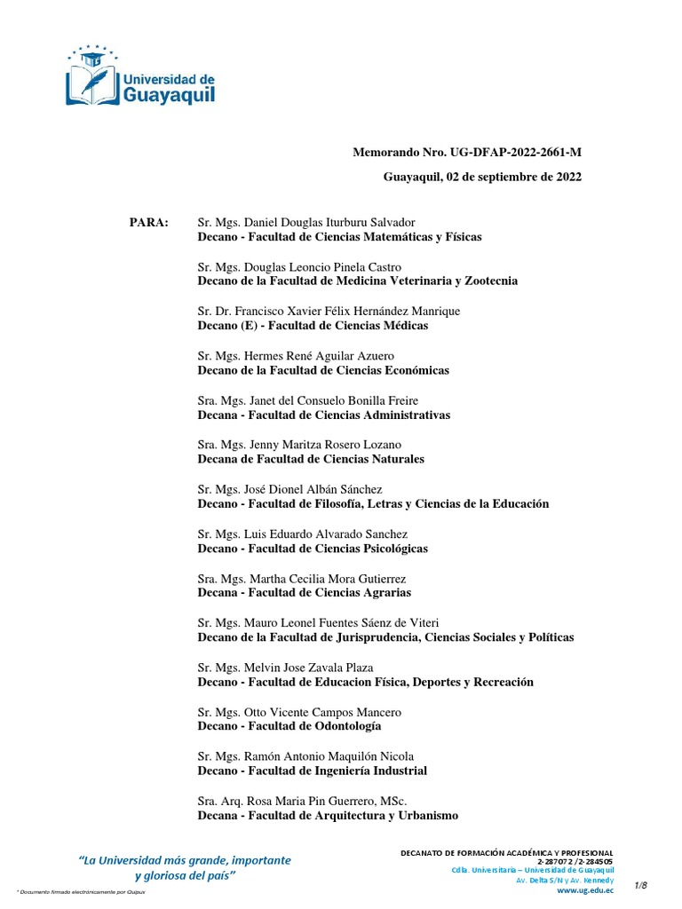 Ug Dfap 2022 2661 M | PDF | Prueba (evaluación) | Educación más alta