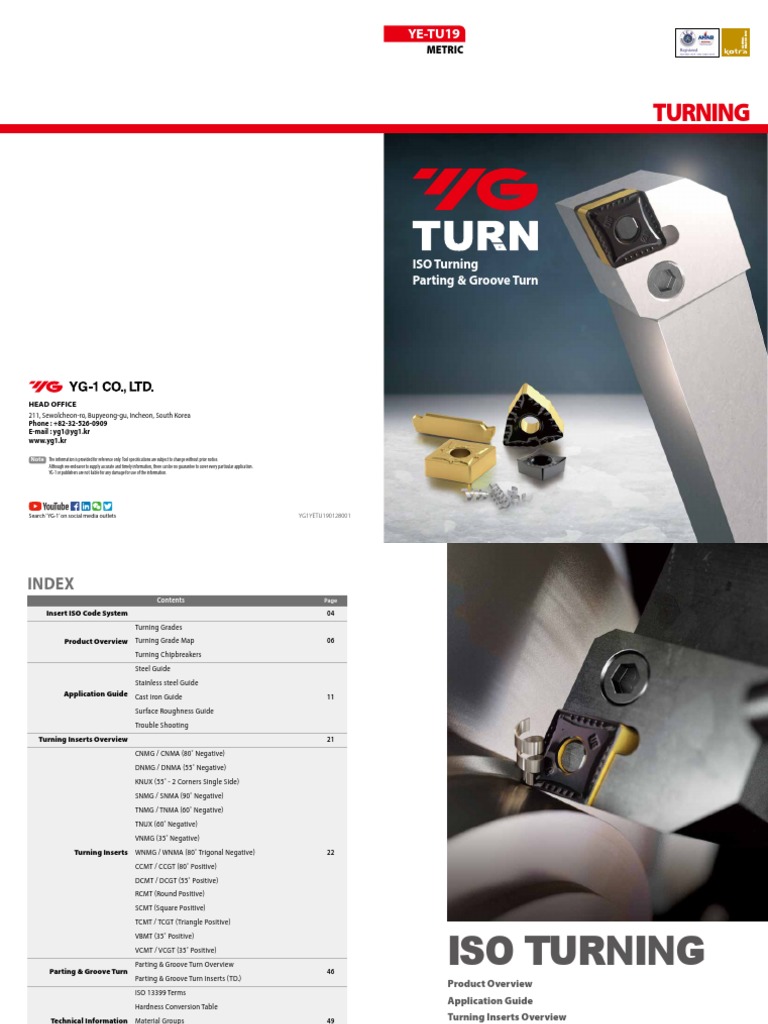 ISO Turning Parting & Groove Turn Product Overview: A Technical Guide to YG-1 Turning Inserts ...