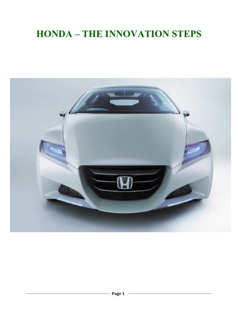 Honda's Pursuit of Innovation Through Strategic Planning and Analysis ...